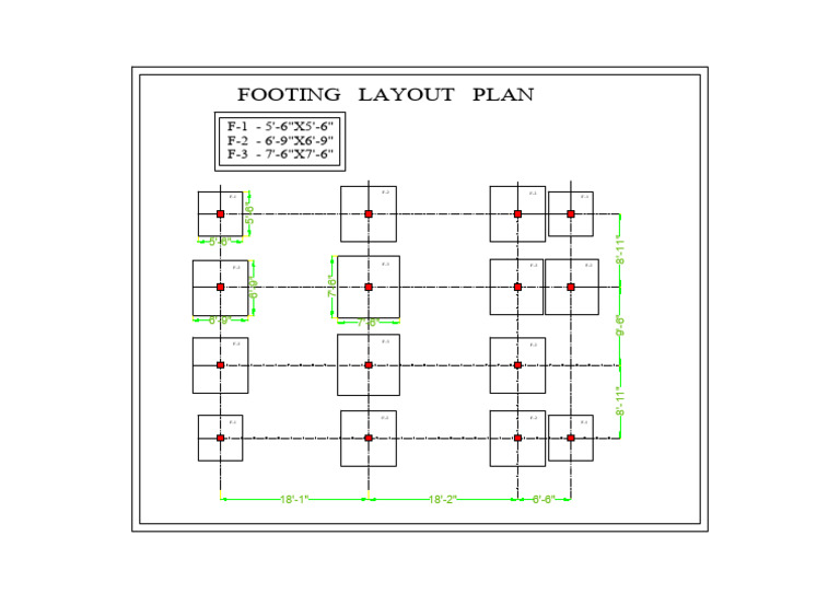 Footing Layout Plan Dimensions | PDF