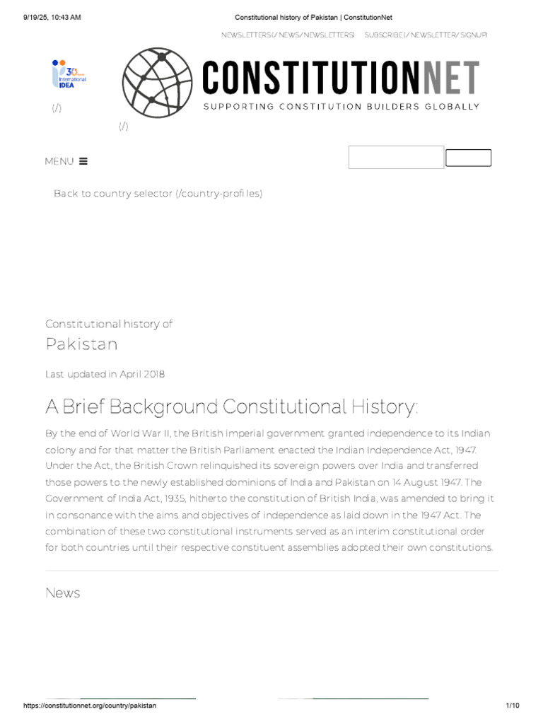 Pakistan's Constitutional History Explained | PDF | Pakistan | Government