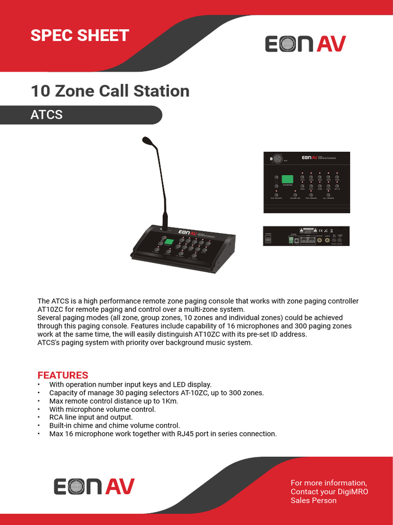 Eon Av-Call Station | PDF | Microphone | Manufactured Goods