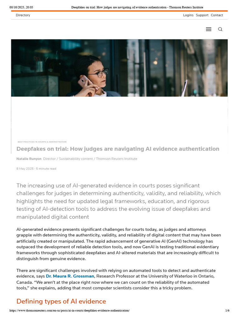 Deepfakes On Trial - How Judges Are Navigating AI Evidence ...