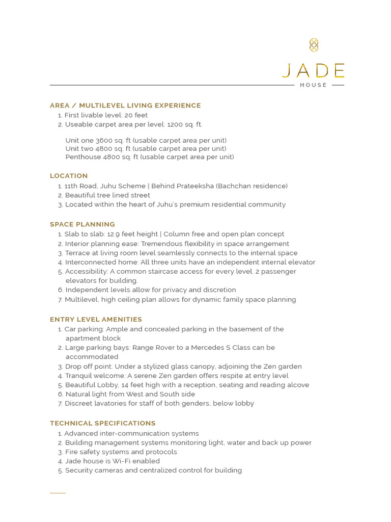 Jade House - Project Snapshot | PDF