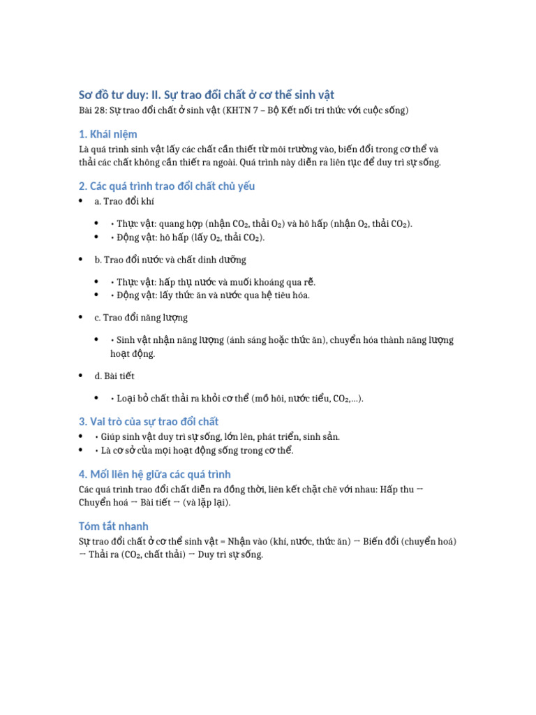 So Do Tu Duy Bai 28 Su Trao Doi Chat | PDF