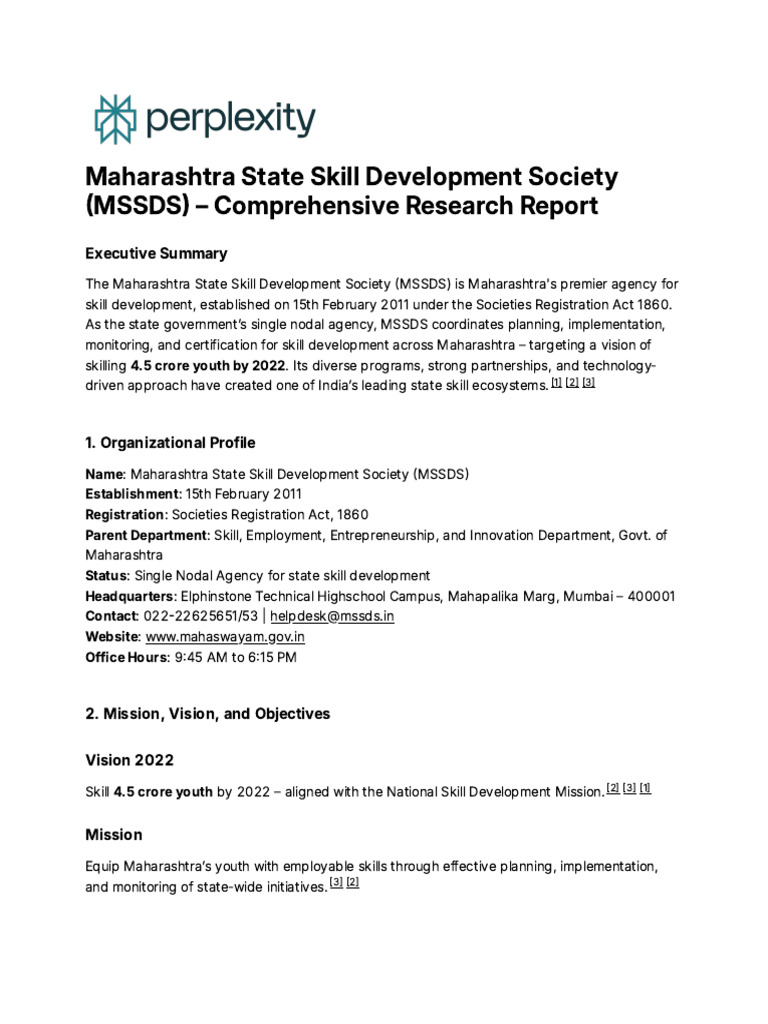 Maharashtra Skill Development Overview | PDF | Employment | Sustainability