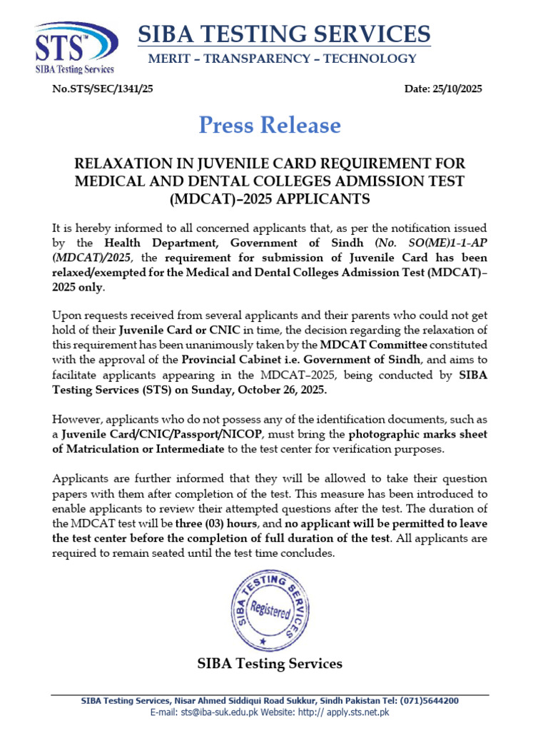 Press Release: Siba Testing Services | PDF