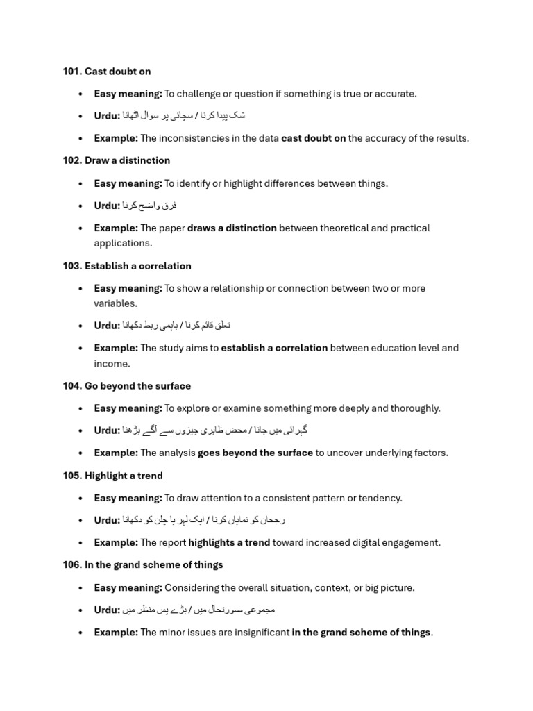 Idioms 101-125-1 | PDF | Evidence | Methodology