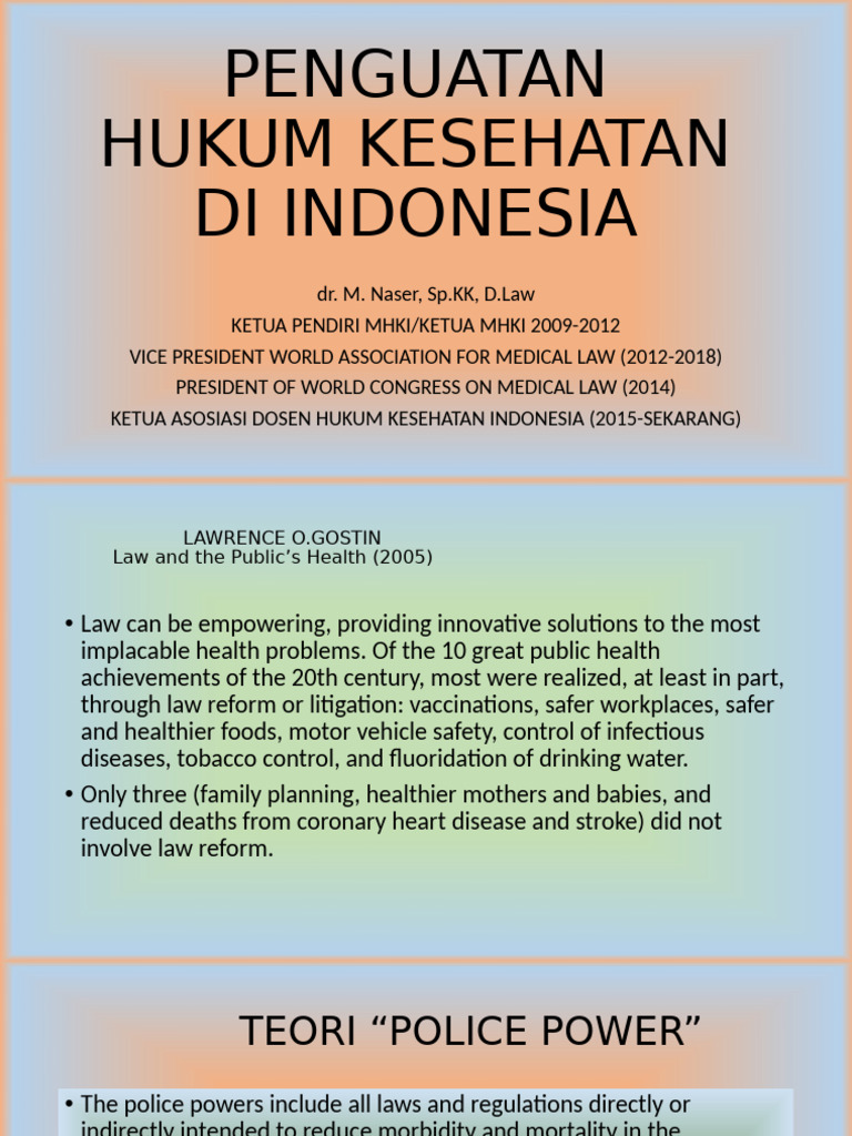 Dr. Muhammad Nasser Penguatan Hukum Kesehatan Di Indonesia | PDF