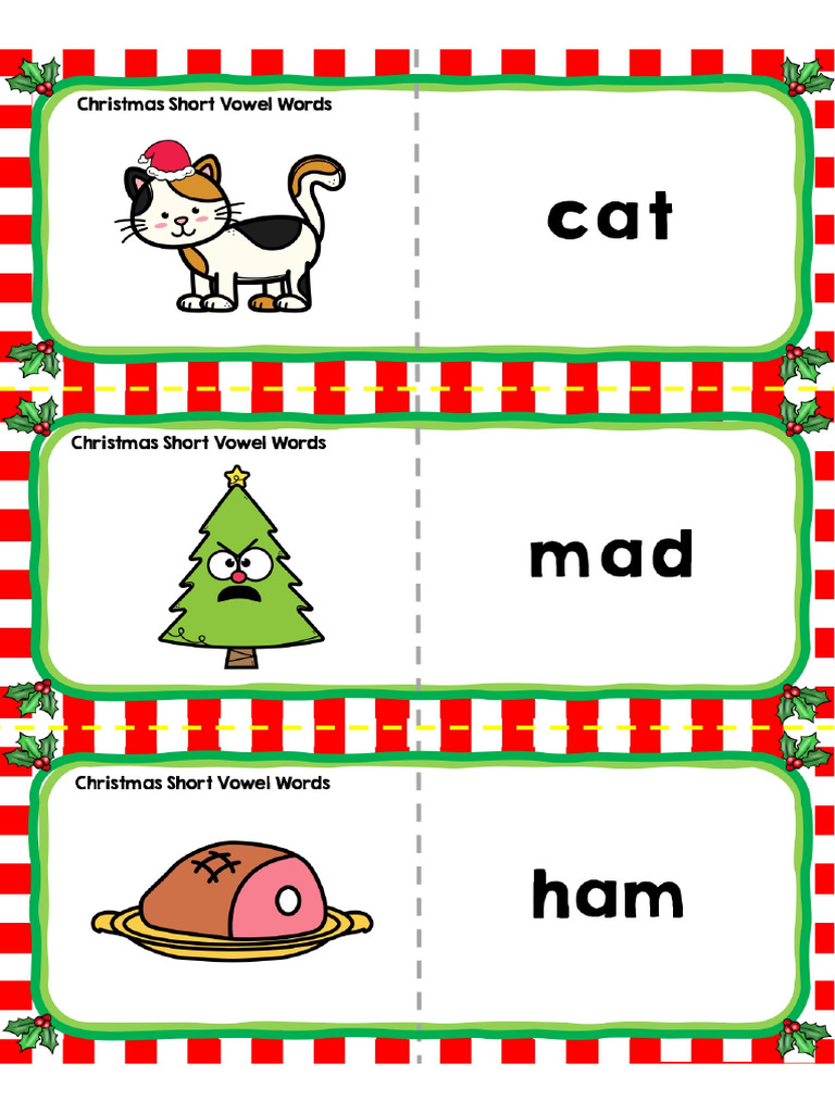 Christmas CVC Match Cards Game | PDF