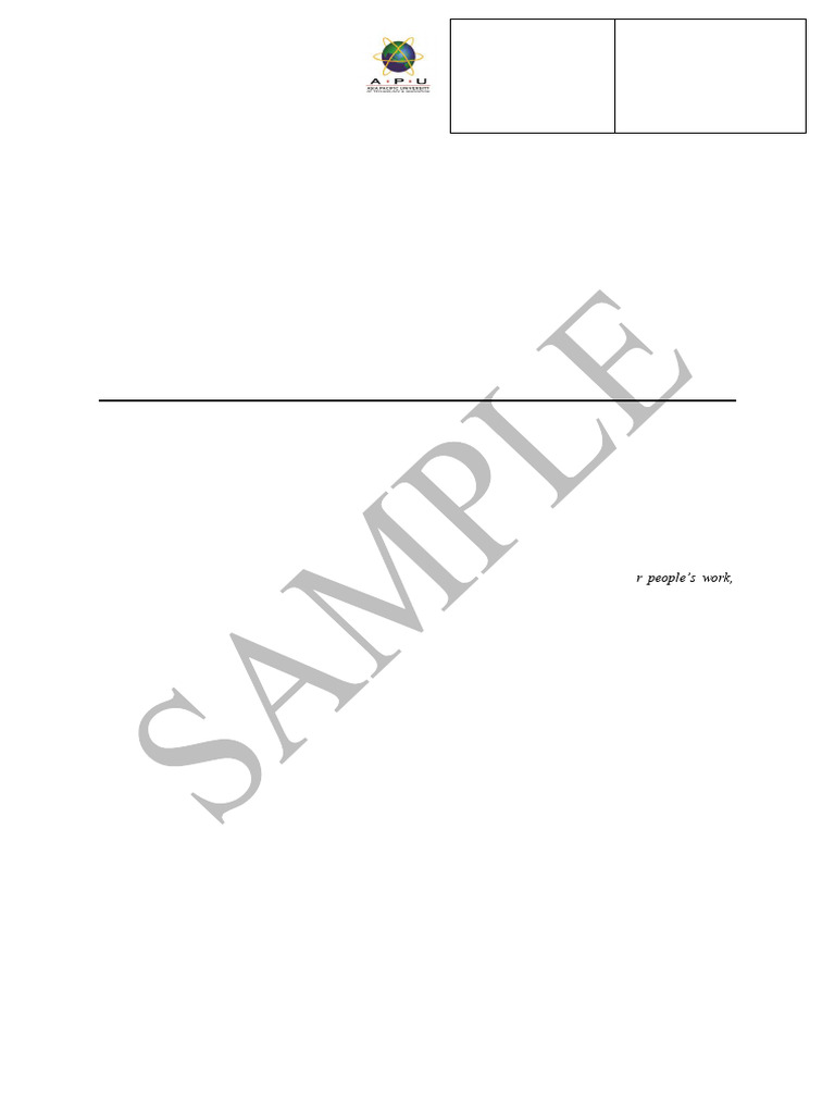 Apu Draft Project Proposal - Sample | PDF