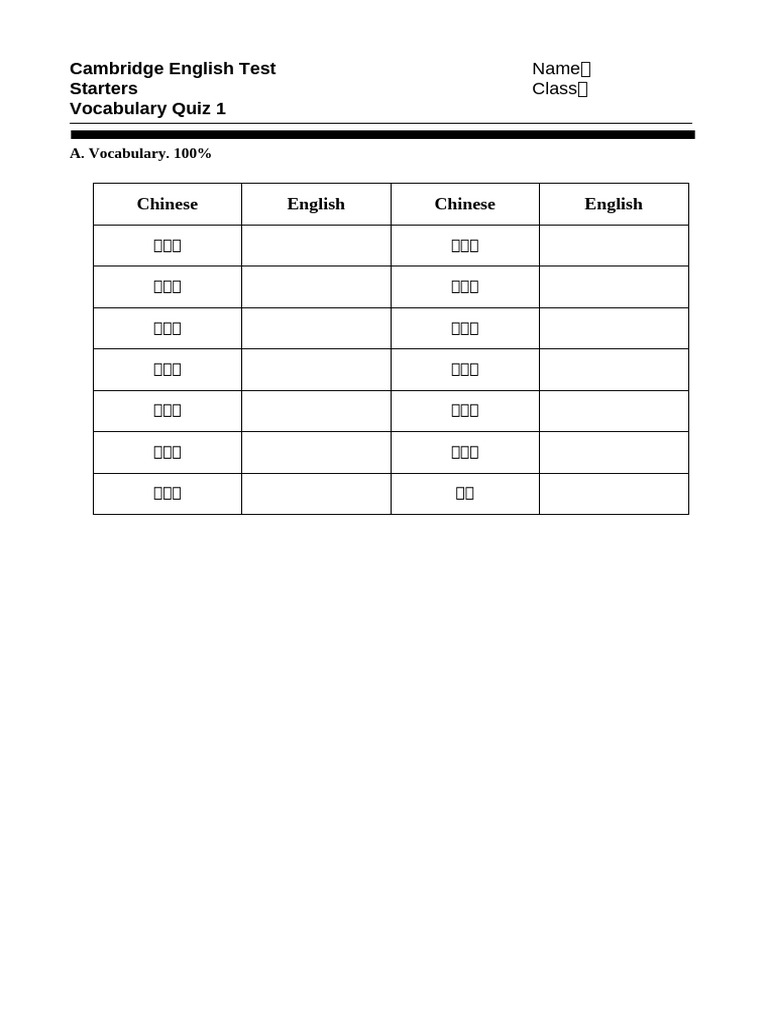 Voc Test 01 (Noun) | PDF