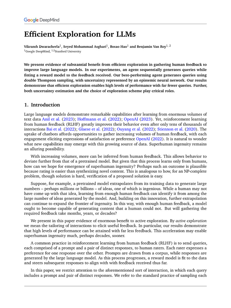 Efficient Exploration For Llms | PDF | Applied Mathematics | Machine ...