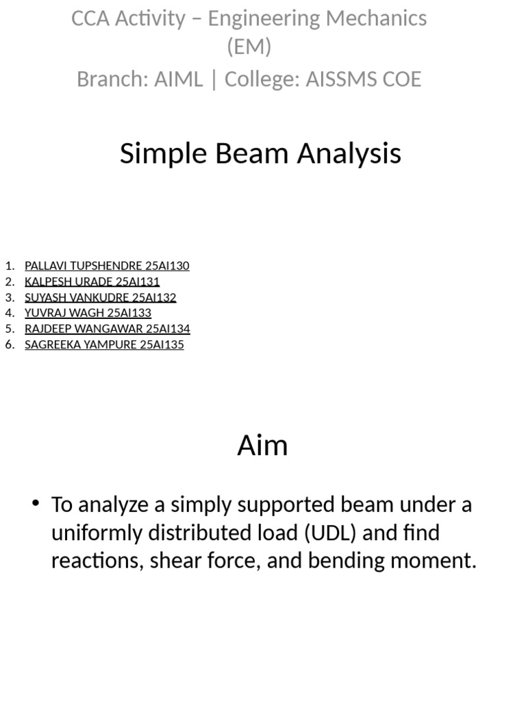 Simple Beam Analysis UDL | PDF