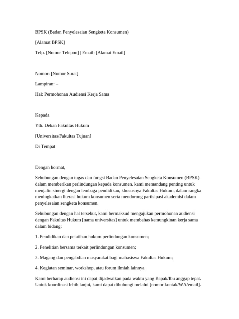Surat Audiensi BPSK | PDF