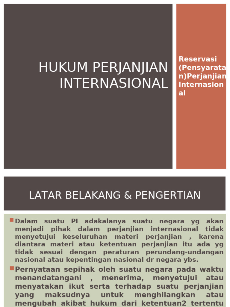 Pensyaratan dalam Perjanjian Internasional | PDF