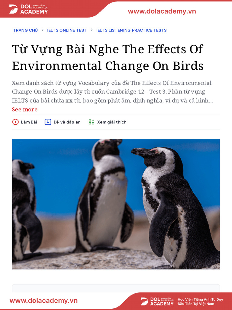 Effects of Environmental Change on Birds | PDF