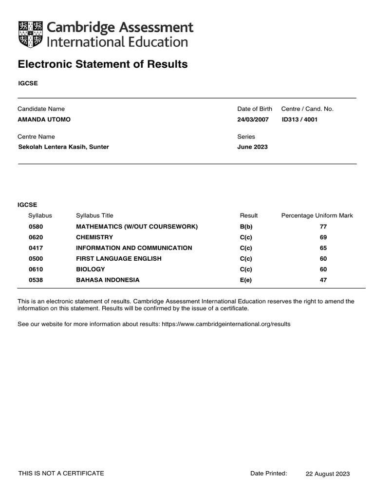 Amanda - IGCSE - Electronic Statements of Results For June 2023-Pages-1 ...