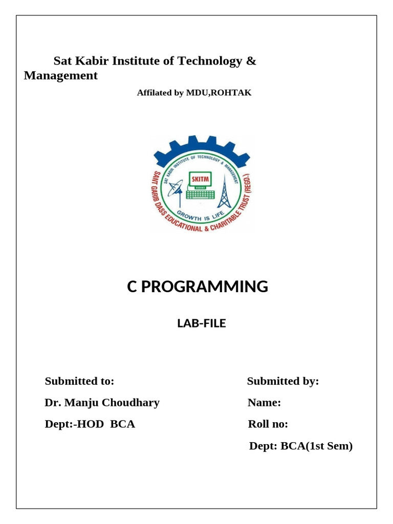 BCA 1st Sem C Programming Lab Guide | PDF | Area | Computer Programming