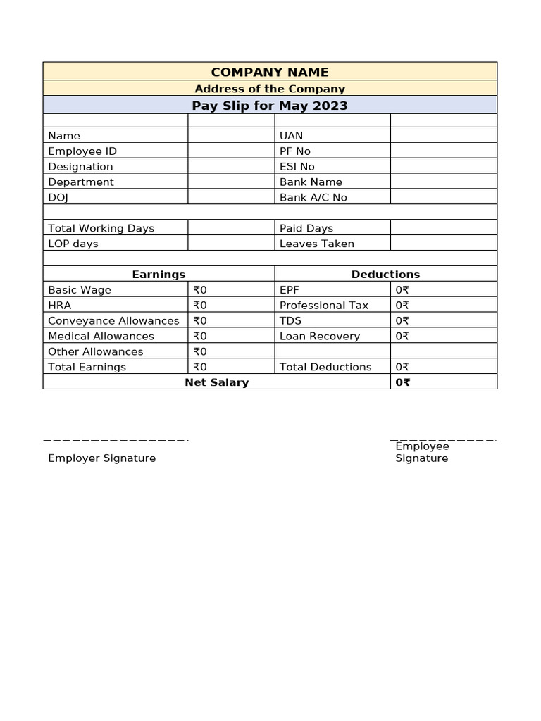 May 2023 Employee Pay Slip Summary | PDF