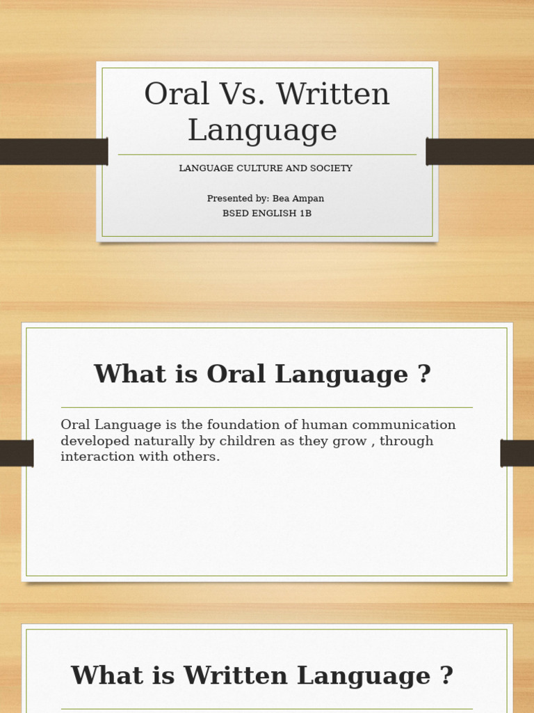Oral vs. Written Language | PDF