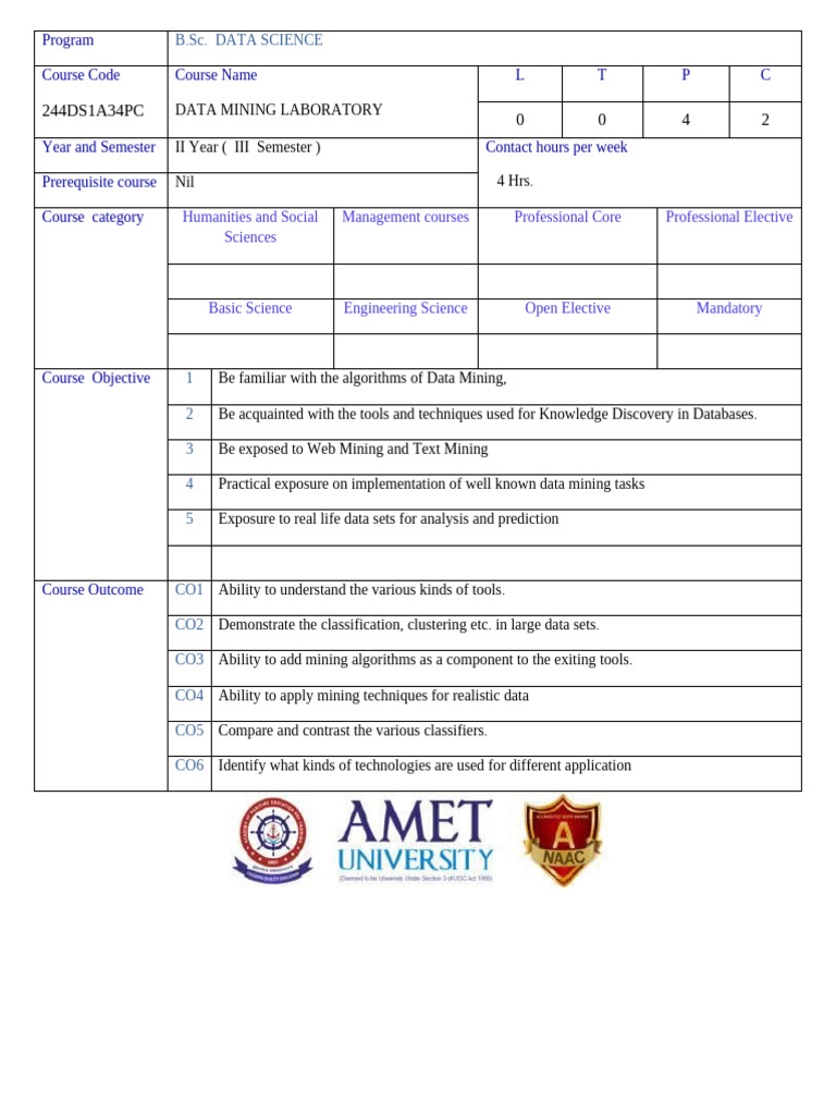 Data Mining Laboratory - 23 Dec 23 | PDF | Data Mining | Statistical Classification