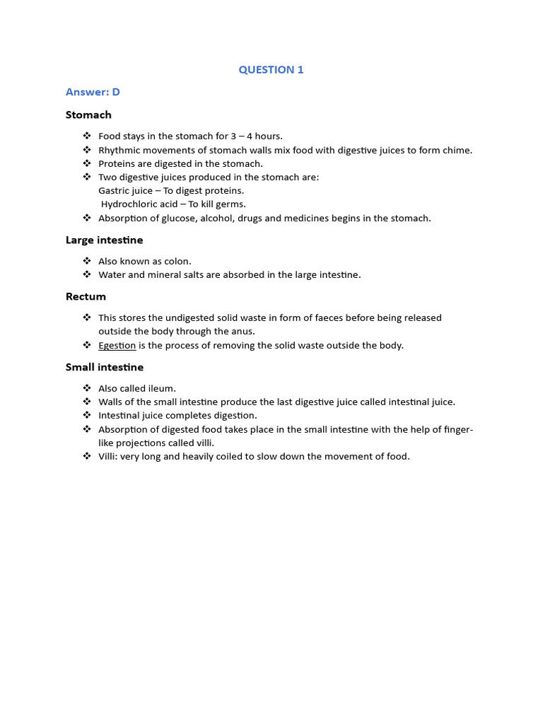 KCPE Science 2014 Soln | PDF | Digestion | Hiv/Aids