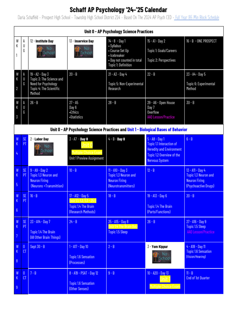 A - B Block 24-25 Schaff AP Psych Calendar | PDF | Mental Processes ...