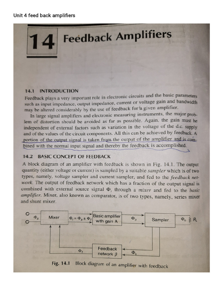 Unit 4 Feedback Amplifiers | PDF