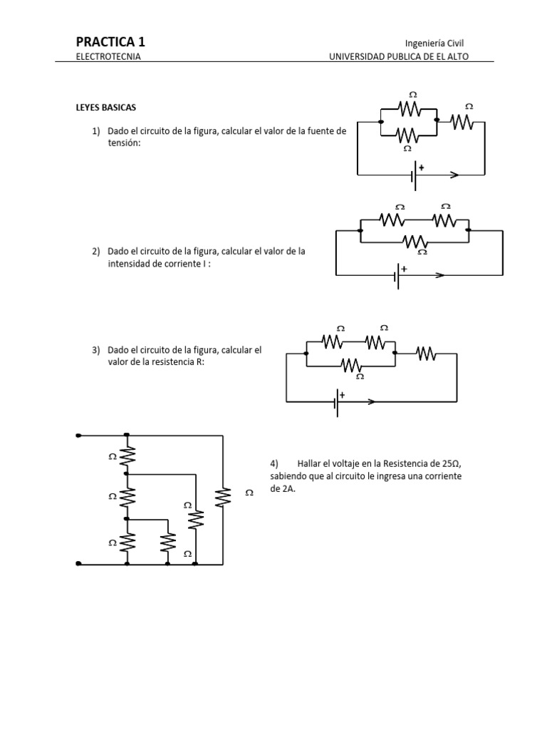 Practica Electrotecnia L Universidad Upea Pdf Red Eléctrica Voltaje