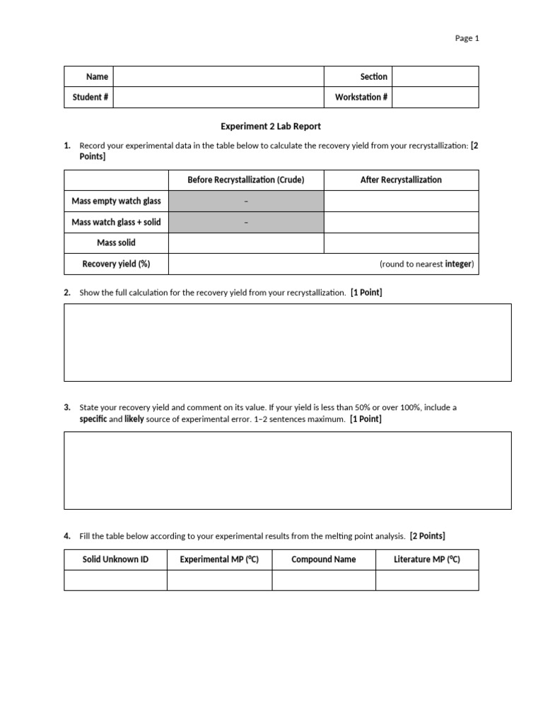 Experiment 2 Lab Page 1 | PDF