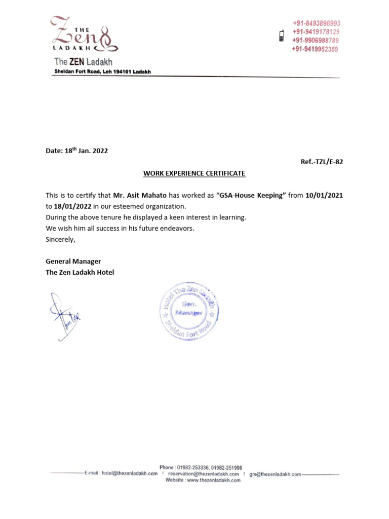 ZEN LADAKH Exp Cert Asit Mahato | PDF