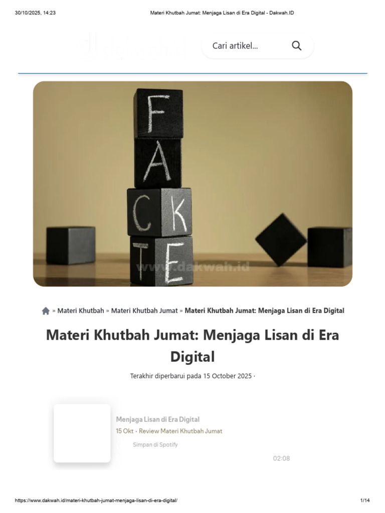 Menjaga Lisan di Era Digital | PDF