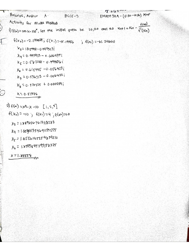 Activity 6- Mullers Method | PDF