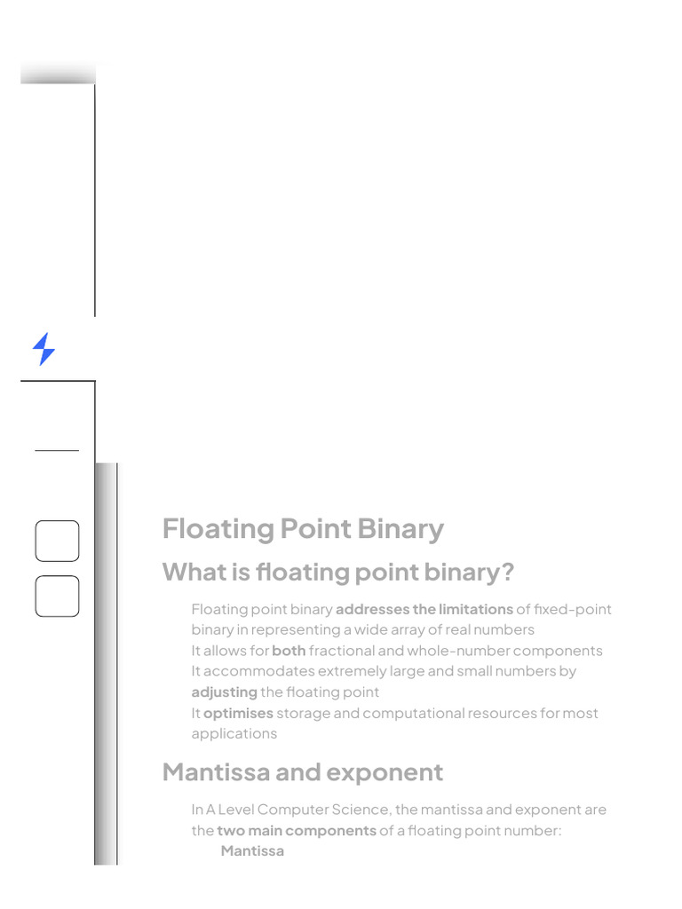 Floating Point Binary Numbers | A Level Computer Science | PDF | Decimal | Number Theory