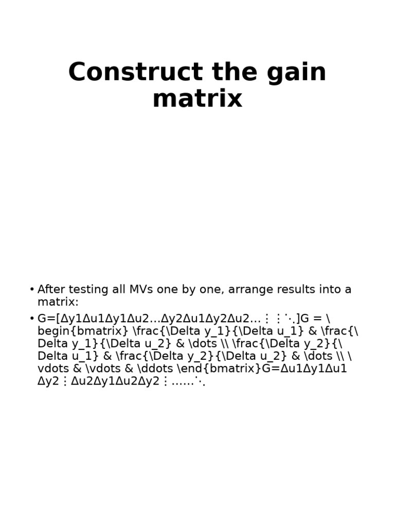 Gain Matrix Construction Guide | PDF