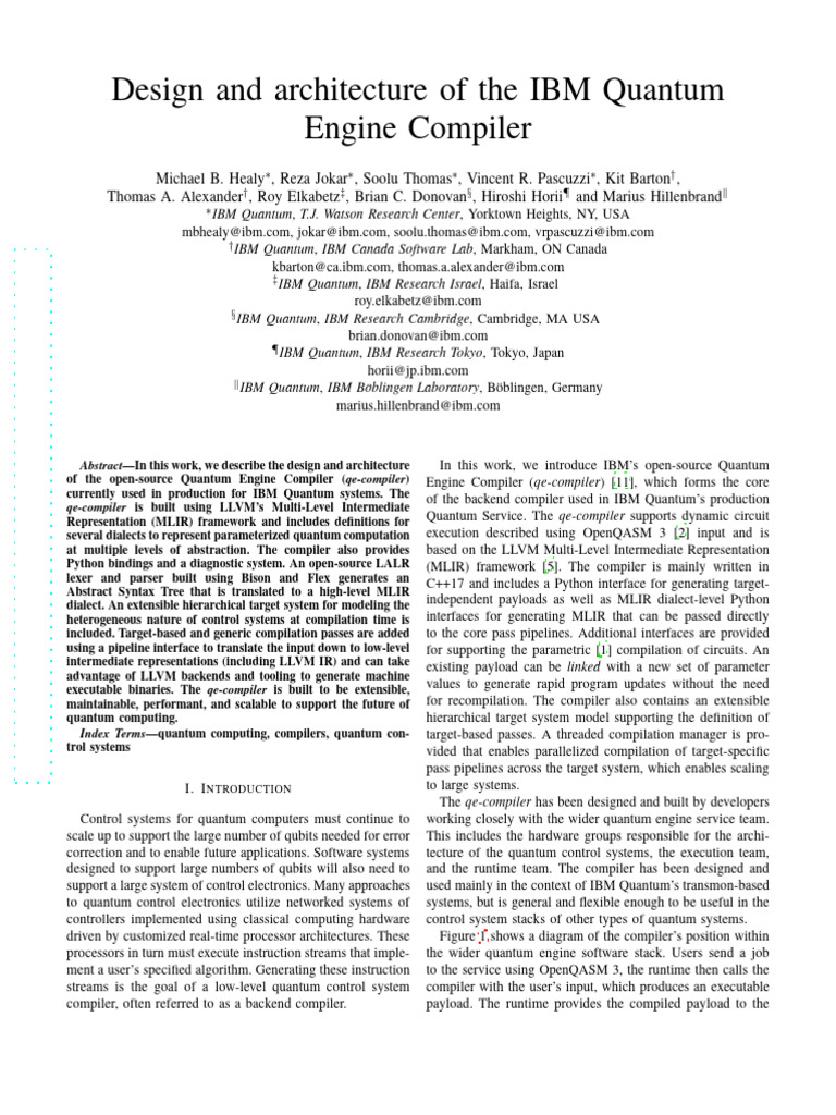 Design and Architecture of The IBM Quantum | PDF | Parsing | Compiler