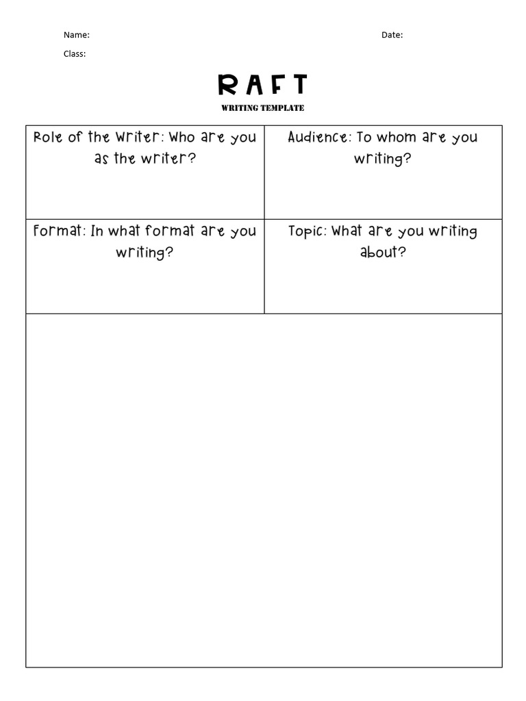 RAFT Writing Template Guide | PDF