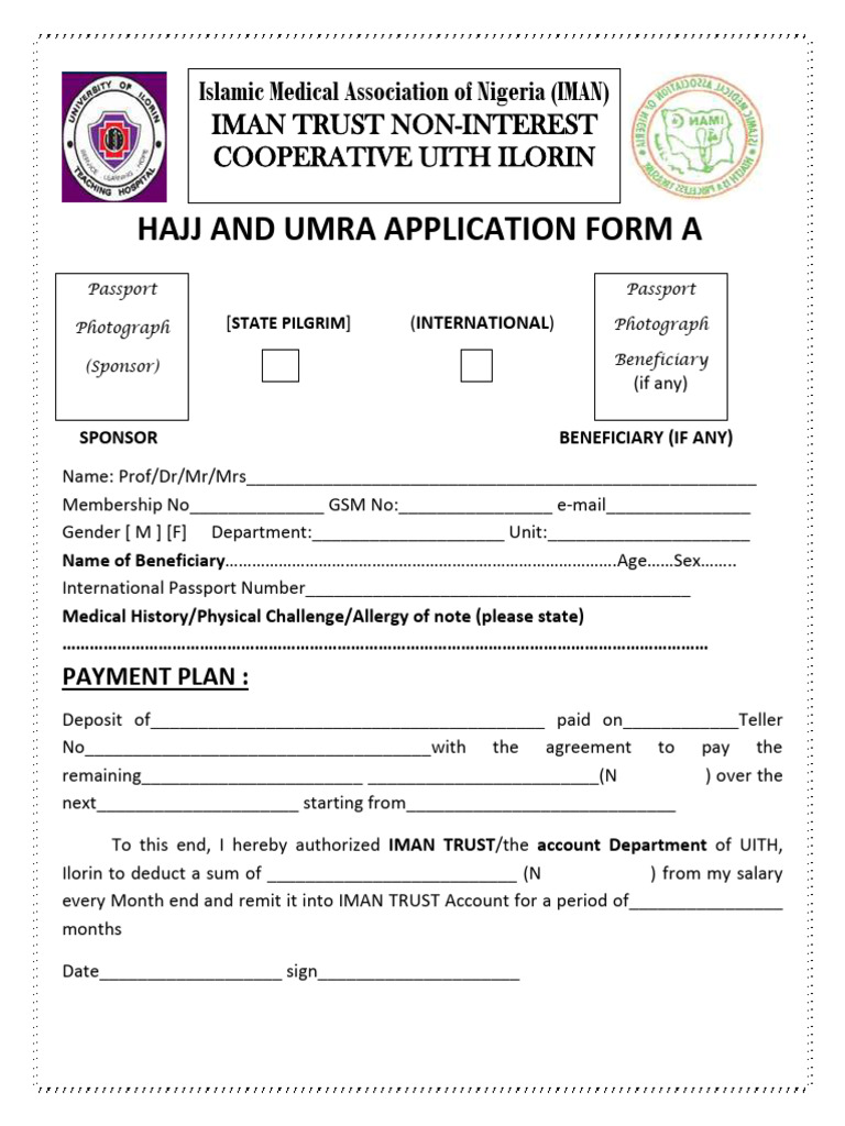 Hajj Form | PDF | Hajj