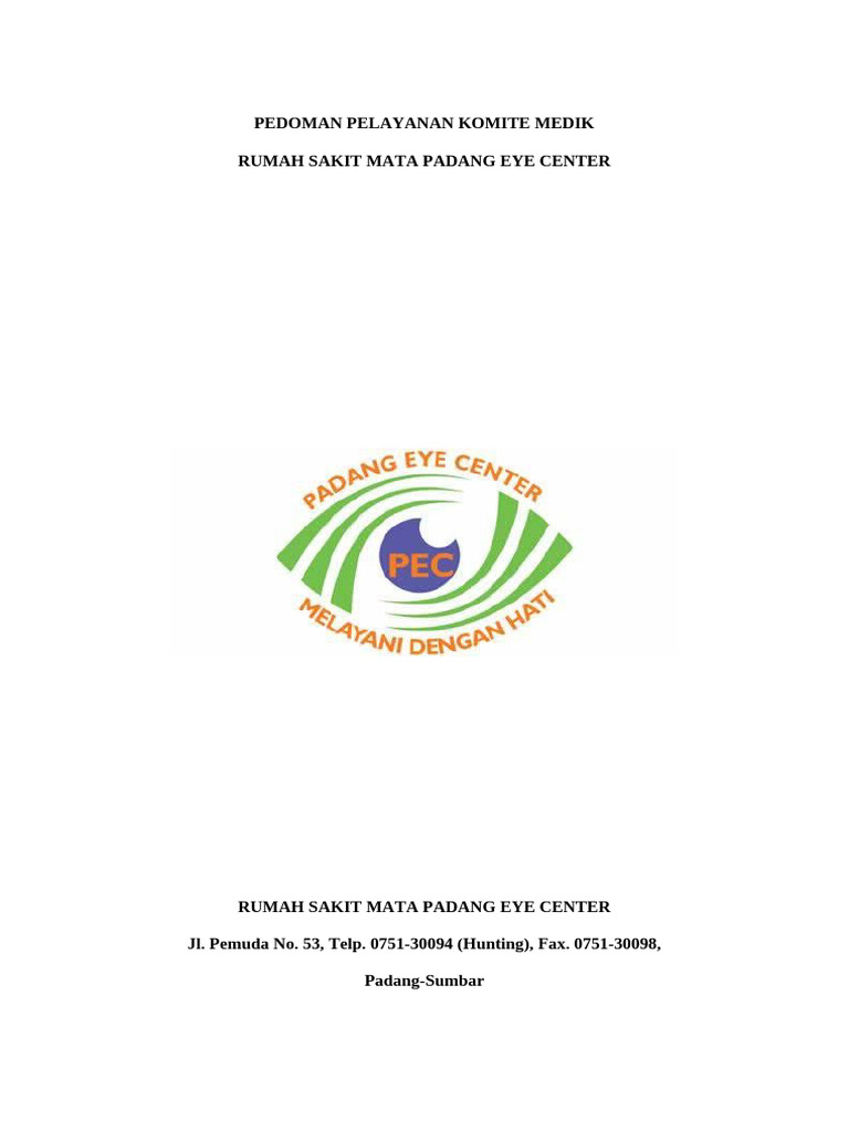 Pedoman Komite Medik RSKM Padang Eye Center | PDF