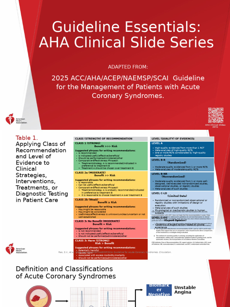 2025 AHA Guidelines for Acute Coronary Syndromes | PDF | Myocardial ...