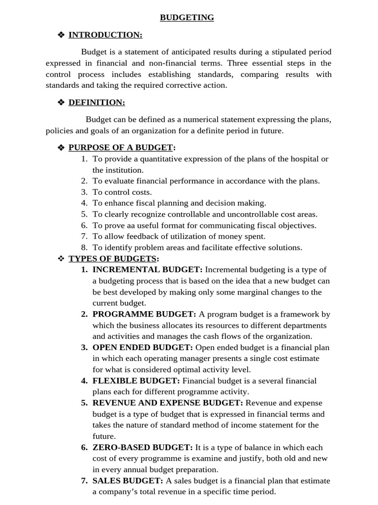 Budgeting Word | PDF | Budget | Expense