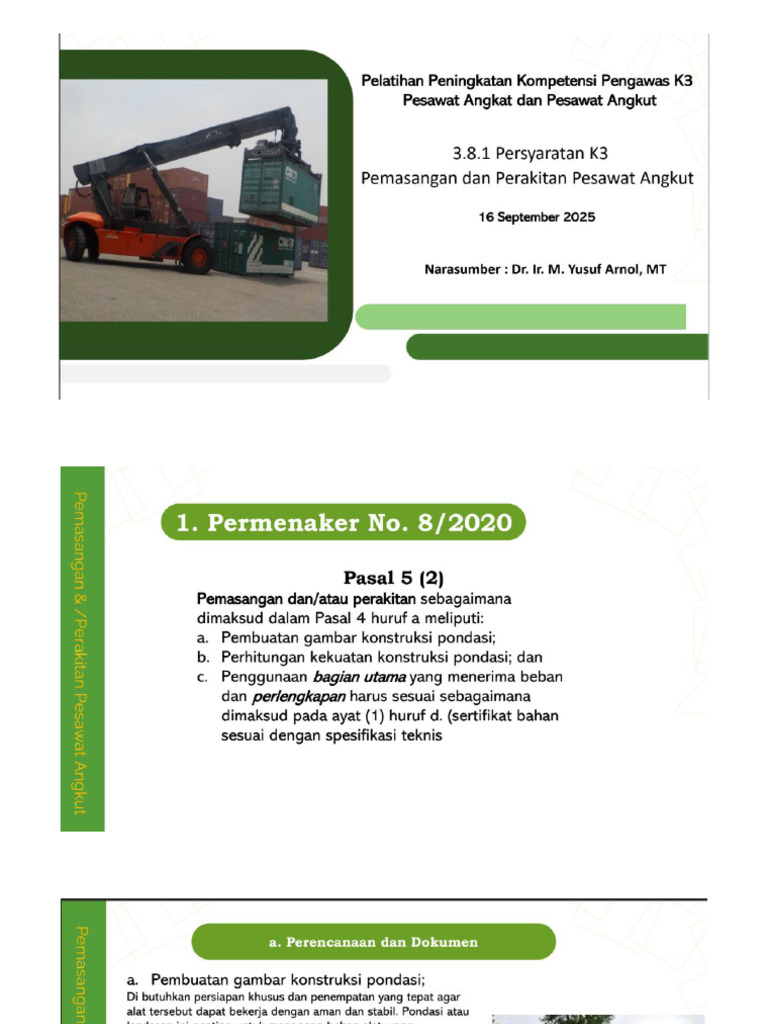 3.8 Syarat K3 Pemasangan & Perakitan Pesawat Angkut - Arnol | PDF