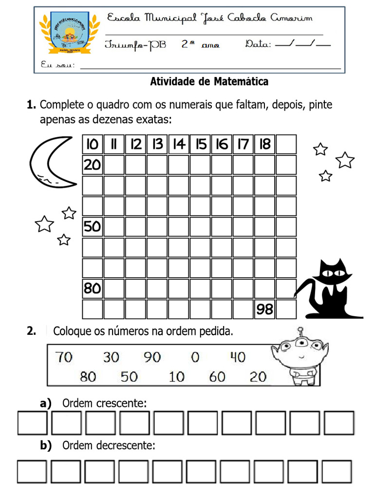 Atividade de Matemática Dezenas Exatas | PDF