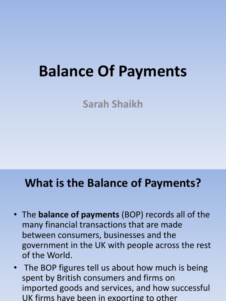 Balance of Payments | PDF | Current Account | Deficit Spending