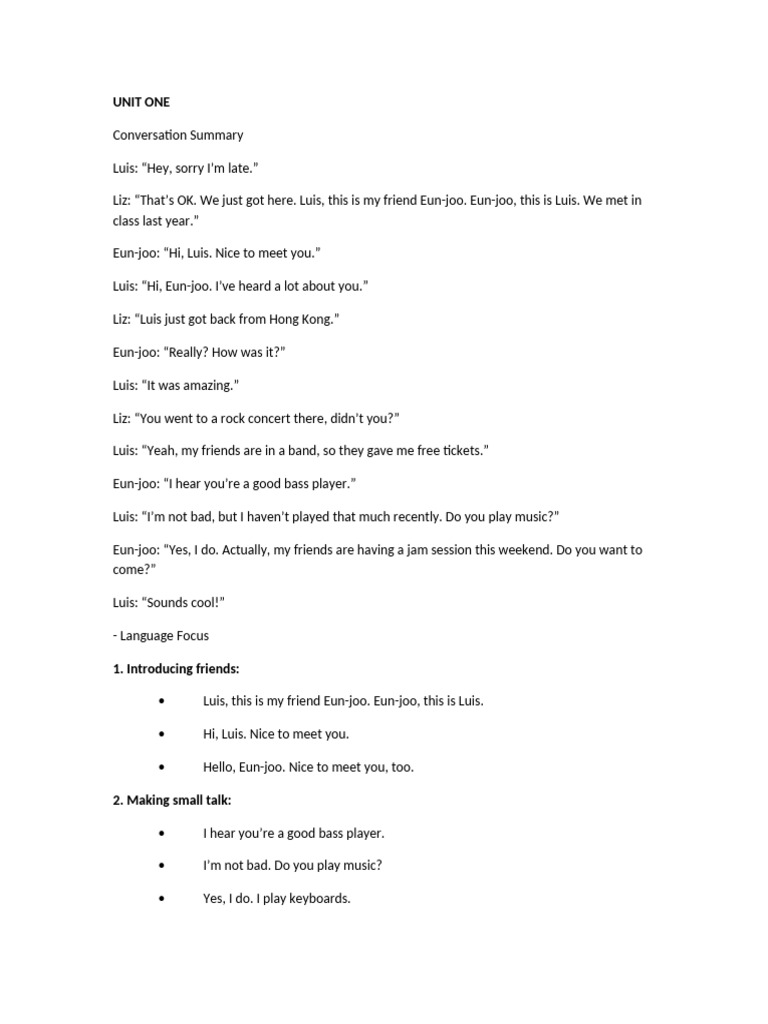 Person to Perso 2 Summary | PDF