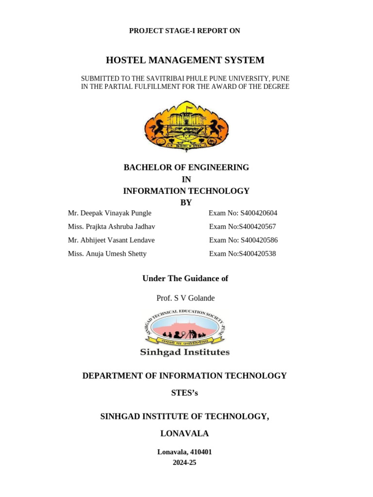 Hostel Management Report | PDF | Cloud Computing | Java (Programming ...