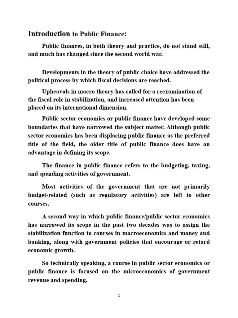 Overview of Public Finance Concepts | PDF | Public Finance | Expense