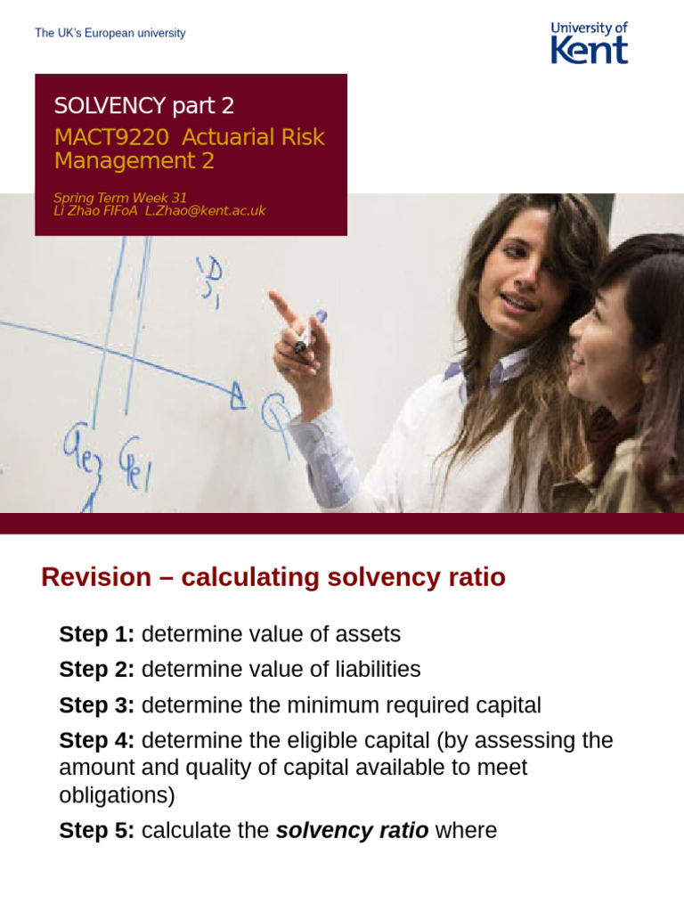 MA922 - Solvency Part 2 | PDF | Capital Requirement | Insurance