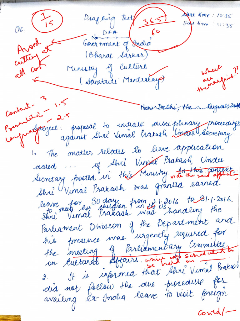 Drafting Test - Upasana18102025 - 69935372 - 2025 - 10 - 24 - 10 - 37 | PDF