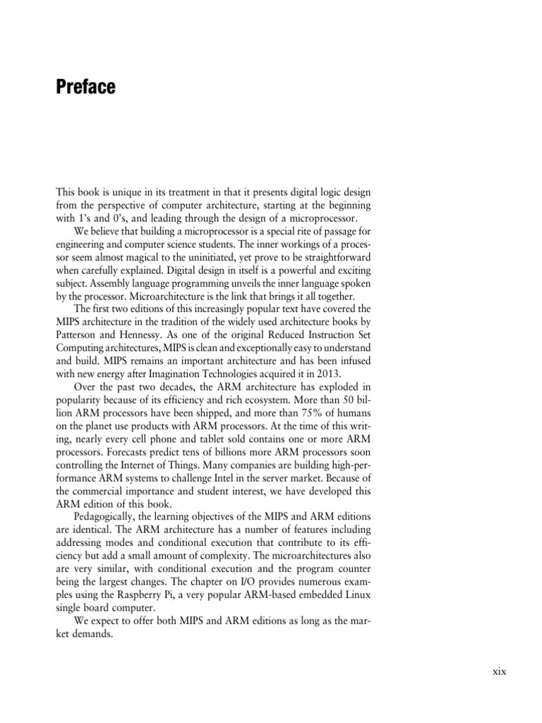 Preface 2016 Digital Design and Computer Architecture | PDF | Hardware Description Language ...