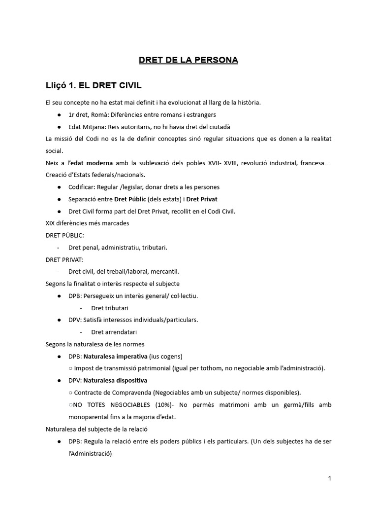 Dret de La Persona | PDF