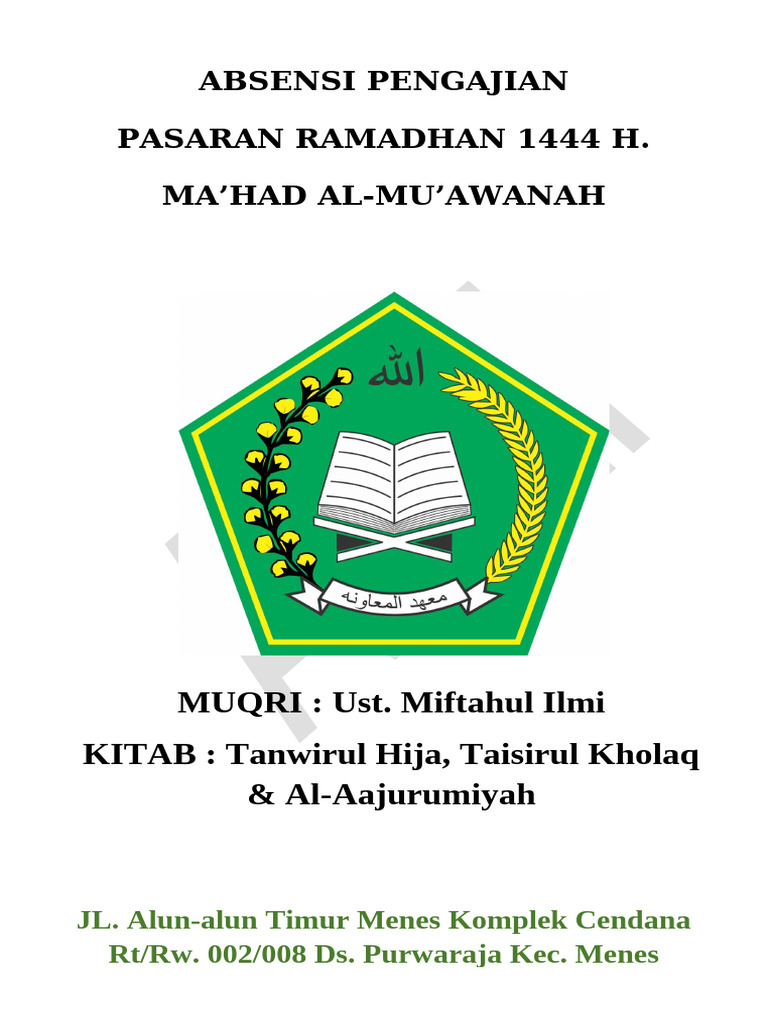 Cover Absen Pasaran | PDF